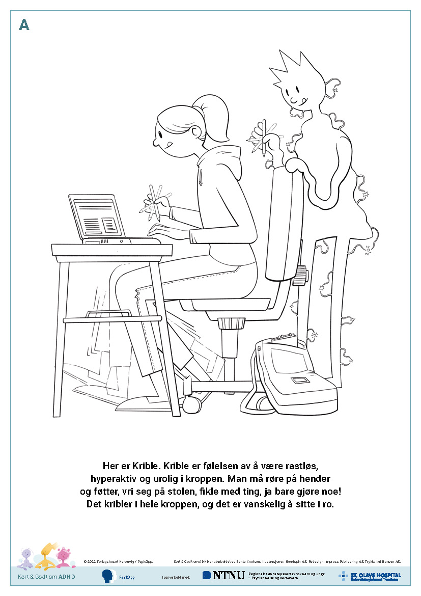 Kort & Godt om ADHD - Aktivitetsark A: Krible - Hertervig Forlag