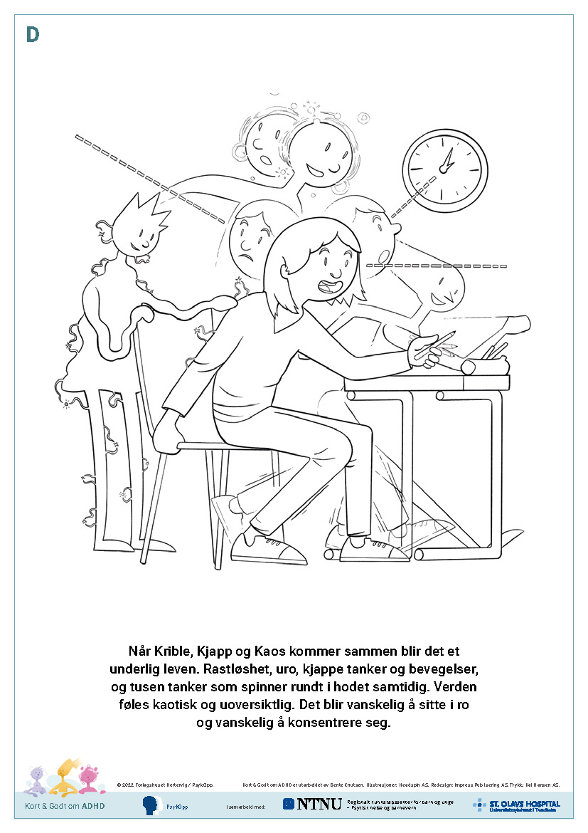 Kort & Godt om ADHD - Aktivitetsark D - Hertervig Forlag